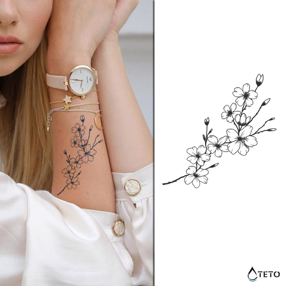 Sakura-Blume – Semipermanente | Tattoo von TETO – TETO Temporäre Tattoos